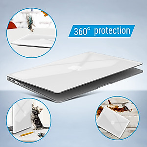 IBENZER Compatible with Old Version MacBook Air 13 Inch Case (2017-2010 Release), Models: A1466/A1369, Plastic Hard Shell Case with Keyboard & Screen Cover for Mac Air 13, Crystal Clear, A13CYCL+2