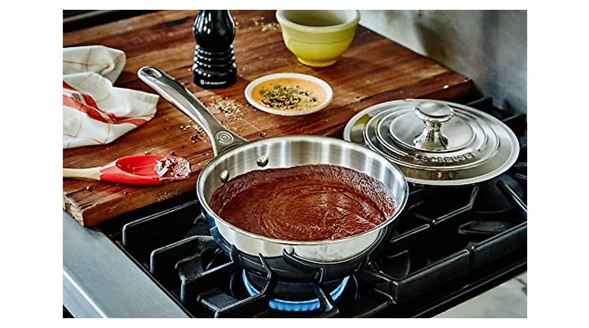 Le Creuset Tri-Ply Stainless Steel 2 Quart Saucier Pan