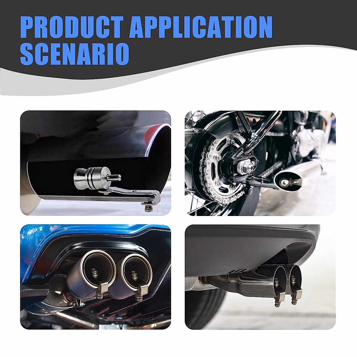 Crynod Pack-2 Car Turbo Whistle, Sound Whistle Simulator, Exhaust Pipe Whistle, Metal Tail Whistle, Car Roar Maker, Sound Booster, Automotive Decoration, Universal for Cars, Motorcycle (Blue)