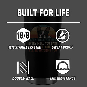 Boston Terrier Gifts for Women Men, Boston Terrier Decor Mug 20 oz Stainless Steel Tumbler with Lid,Funny Bulldog Ideal Gifts Mug, Dog mom gifts for women, Vacuum Insulated Skinny Coffee Cup