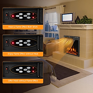 Tangkula 22.5 Inch Electric Fireplace, 5100 BTU Freestanding Electric Fireplace Heater with Remote Control, Adjustable Flame Brightness, Overheat Protection for Home, Hotel, ETL Certification