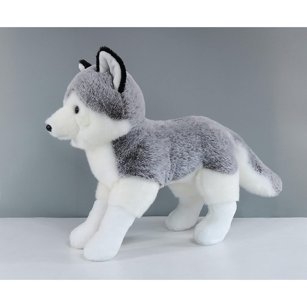 Ice King Bear Lifelike Siberian Husky Stuffed Animal - Plush Toy - 14 Inches Length - Standing