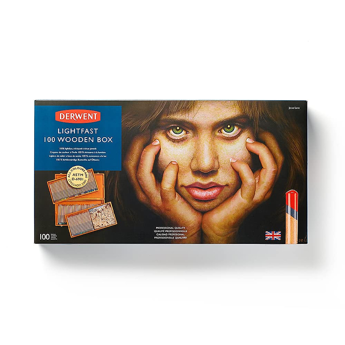 Derwent Lightfast Colour Pencils, Professional Quality, Wooden Box Set of 100, 2305693