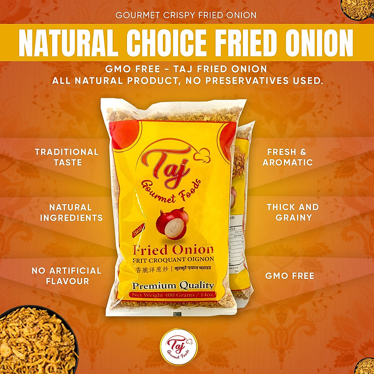 TAJ Crispy Fried Onion 100% Natural | Great for Seasoning Garnishing on Sushi, Green Bean Casseroles | Holland-Netherlands