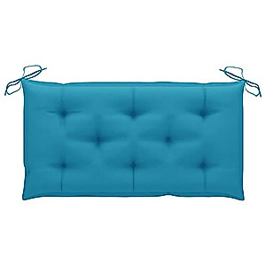 Natulvd Outdoor Wooden Bench with Cushion, Garden Park Bench Furniture, All-Weather Loveseat Bench for Patio, Lawn, Balcony, Yard, Porch - Blue