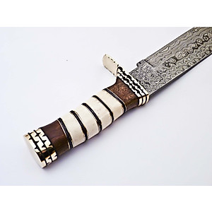 Custom Damascus Knife Hunting Knife | Best Outdoor Knife Camping Knife | Beautiful Burl Wood Handle