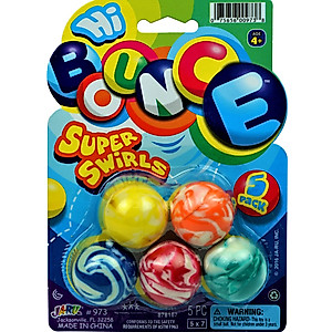 JA-RU Bouncy Balls Superballs Super Hi Bounce (2 Packs, 5 Balls Each) Fidget Bouncy Ball Small Toys Party Favors for Kids Toy Racquetball Bulk Kids Prize Premium Gift Includes Sticker 973-2s