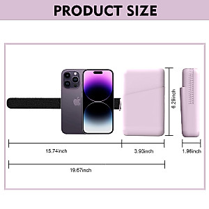 Silicone Water Bottle Pouch for Stanley, Stanley Fanny Pack with Pocket, Stanley Cup Accessories for Stanley Quencher Stanley IceFlow 20 oz 30 oz 40 oz, for Phone, Card, Key, Wallet, Earphone (Purple)