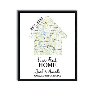 Housewarming Gift | Our First Home Gift | Home Map Print | New Home Owner Gift | Closing Gift | Personalized Home Gift | New Home Owner