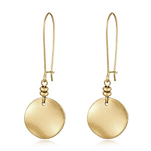 LILIE&WHITE Burnt Gold Round Disc Dangle Earrings For Women Statement Earrings Fashion Earrings Costume Jewelry For Women Boho Earrings