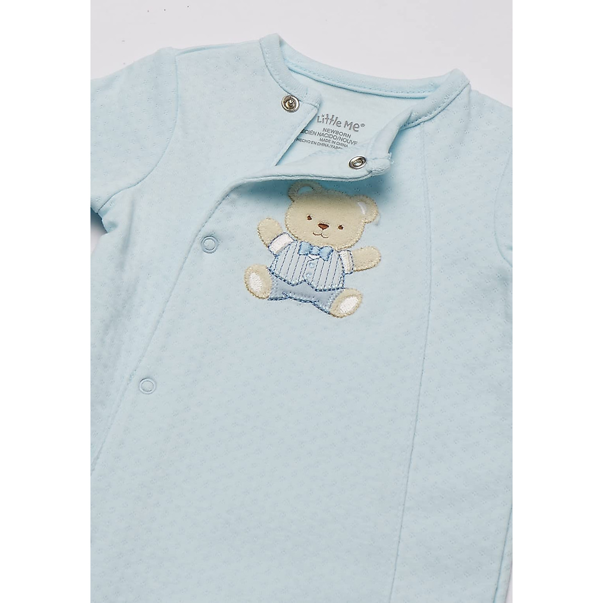 Little Me Baby-Boys Cute Bear Footie, Light Blue, Newborn