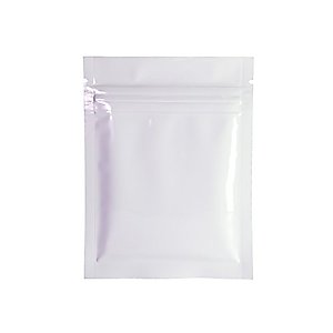 QQ Studio 100x Premium Smell Proof Food Safe Double-Sided Color Mylar Foil Flat Heat Sealable Sample Ziplock Bag 7.5x10cm (3x4") (White)