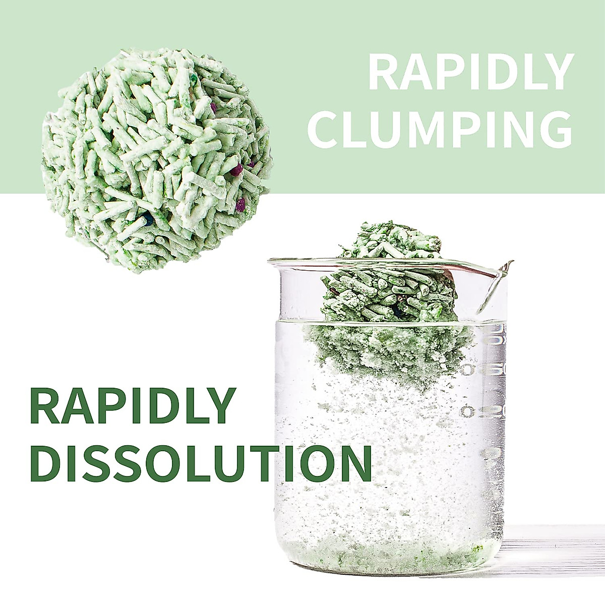 PATLOOL Clumping Cat Litter, Tofu Cat Litter, Superior Odor Control Kitty Litter, 99.9% Dust Free, Flushable, Low Tracking, Ultra Absorbent, Natural Ingredients, Easy Clean-Up, Green Tea Scent