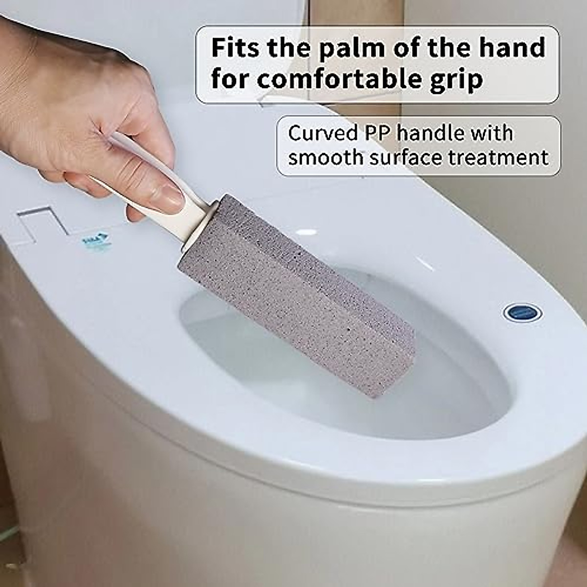 Pumice Stone for Toilet Cleaning, Pumice Cleaning Stone with Handle, Toilet Cleaner, Pumice Stone, Toilet Wand, Toilet Bowl Cleaner Brush, Toilet Brush (2PCS)