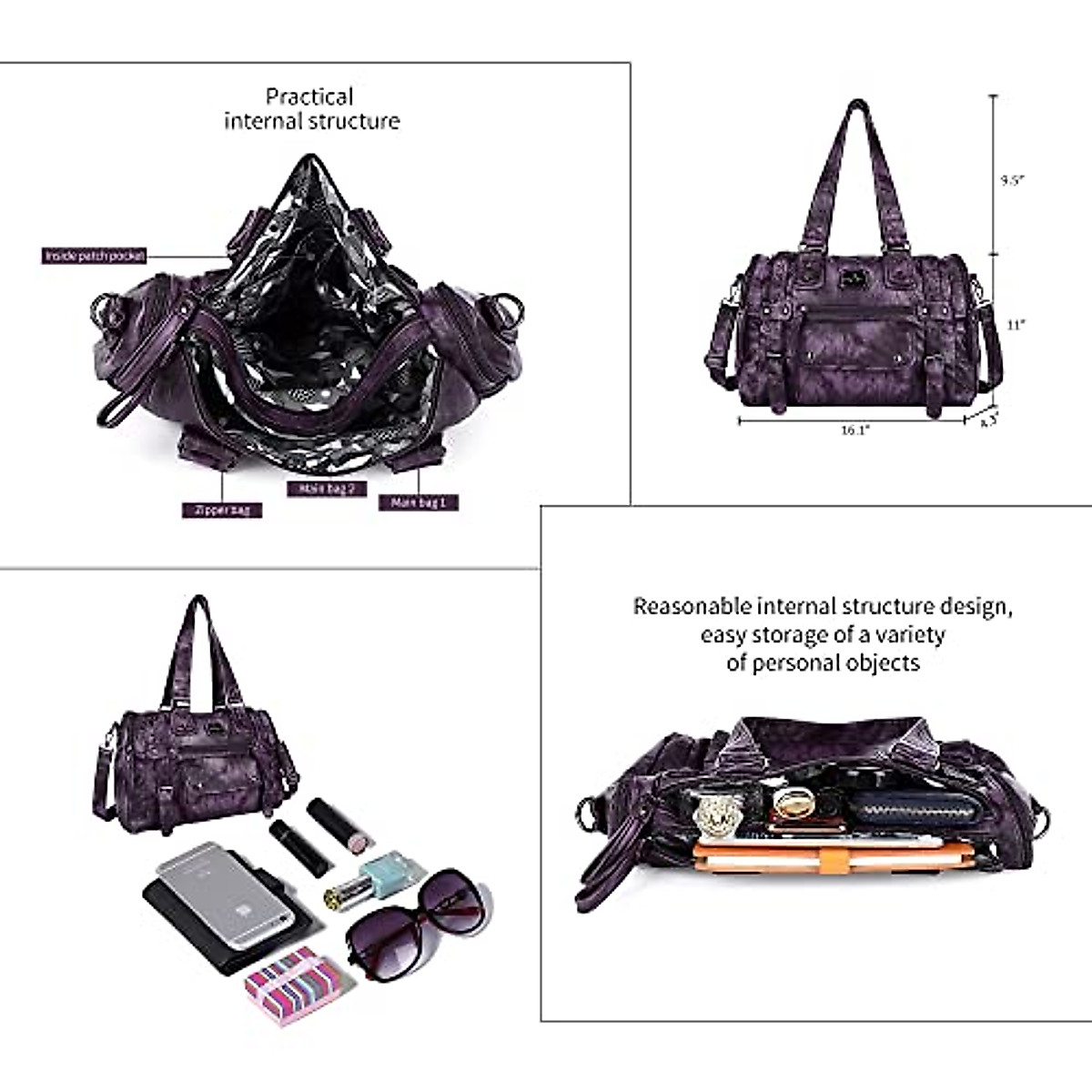 Angelkiss Soft Leather Purses for Women Purses and Handbags Hobo Bags Satchel Shoulder Bags Ladies Tote Crossbody Travel Bag