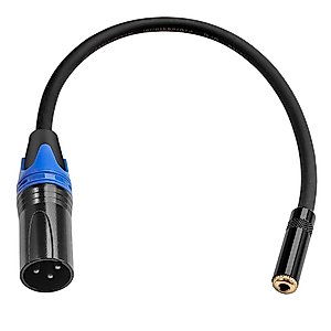 Disino 1/8 to XLR Male Cable,Balanced 3.5mm(1/8 inch) Female Stereo TRS Mini Jack to XLR Male Audio Converter Adapter Cable - 3.3 feet/1 m