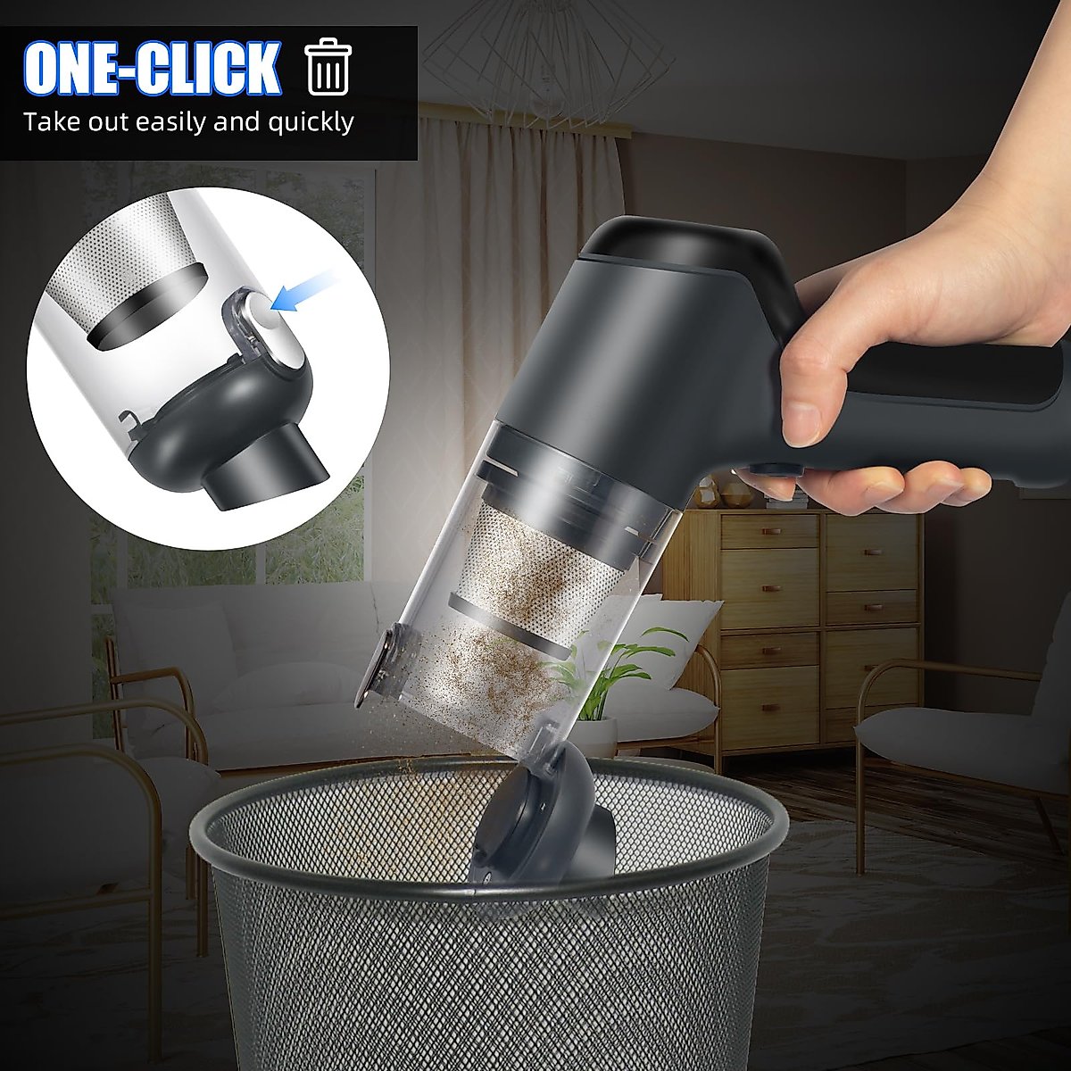 2024 Upgraded Vacuum Bug Catcher & Handheld Vacuum Cordless with 9000PA, High Power Bug Vacuum Mini Portable Stink Bug Trap Use for Home Office Car RV Insect Traps Catcher and Release with Insect Cage
