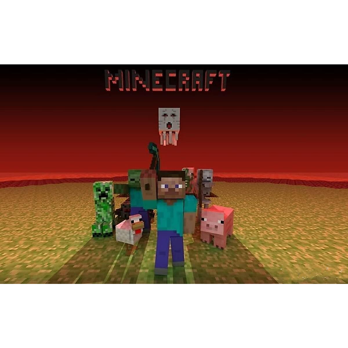 Jefuzh Cube Chicken and Cat Animal Plush Toys,7-14 inch Bee Plush, Plush Cuddle Pillow Buddy Gift for Game Fans (Iron Golem)