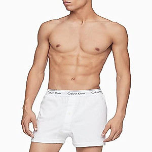 Calvin Klein Men's Cotton Classics 3-Pack Knit Boxer, 3 White, M