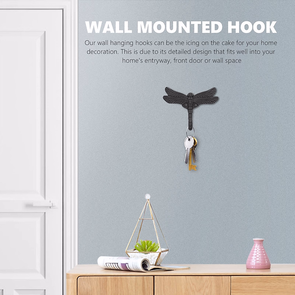 Alipis 1 Set Dragonfly Hook Decorative Wall Hook Delicate Wall Hook Coat Hat Hanger Wall Mounted Hook Dragonfly Decorative Hook Multipurpose Wall Hook Home Wall Hook Dragonfly Key Hanger