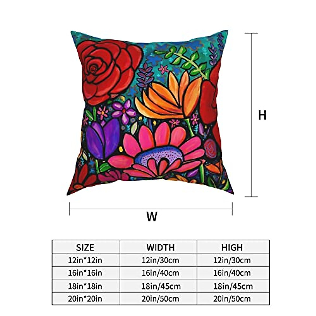 YIRUNNI Set of 4 Art Theme Pillow Cover Reversible Pillow Cases Decorative Cushion Throw Pillowcase, for Indoor Outdoor Home Couch Sofa Living Room Party Decor(18'x18'), 18 x 18-Inch, (11242)
