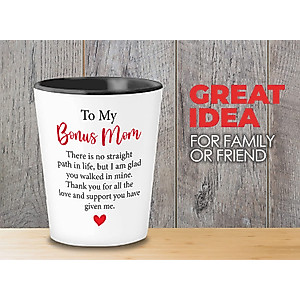 Bubble Hugs Step Mom Shot Glass 1.5oz - To My Bonus Mom - Favorite Person Bonus Mom Grandma Aunt Grandparent Best Wife Stepmom Birthday Child Idea