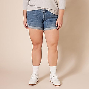 Amazon Essentials Women's 4" Denim Short, Medium Wash, 10