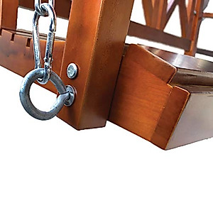 BACKYARD EXPRESSIONS PATIO · HOME · GARDEN 914894 4ft. Rustic Finished Fir Wood (2) Person Porch Swing | Capacity 450lbs, Mahogany