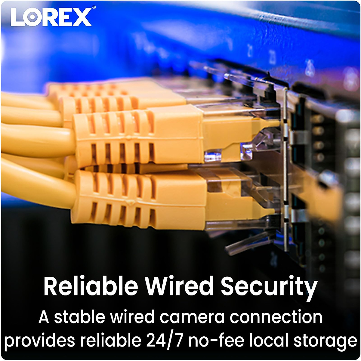 Lorex Fusion 4K Security Camera System w/ 2TB NVR - 8 Channel PoE Wired Home Security System w/ 6 Metal Cameras - Motion Detection, Color Night Vision, Weatherproof Outdoor Surveillance