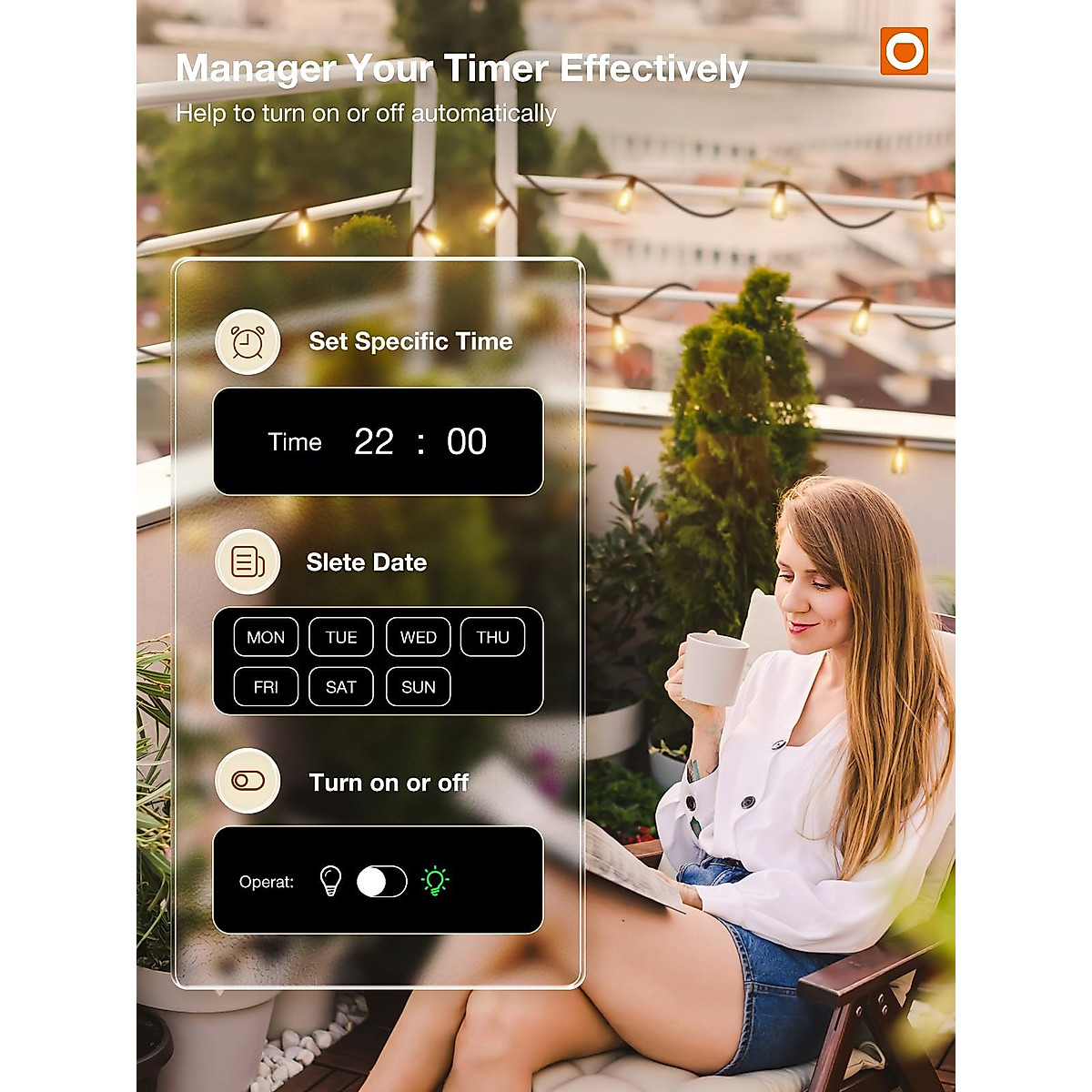 addlon 48FT Smart Outdoor String Lights, Dimmable Patio Lights with 15 Waterproof LED Edison Bulbs, String Lights for Outside Work with APP Control, Music Sync Outdoor Lights for Bistro Backyard Party