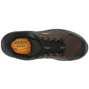 KEEN Utility Men's Vista Energy+ Low Composite Toe ESD Leather Industrial Work Sneakers, Coffee Bean/Black, 13