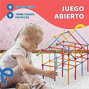 Dazmers Building Sticks for Kids - Straws and Connectors Builders Set - STEM Construction Building Toys - Educational Interlocking Sticks - Connecting Tubes - Building Straws Activities (800 Pieces)