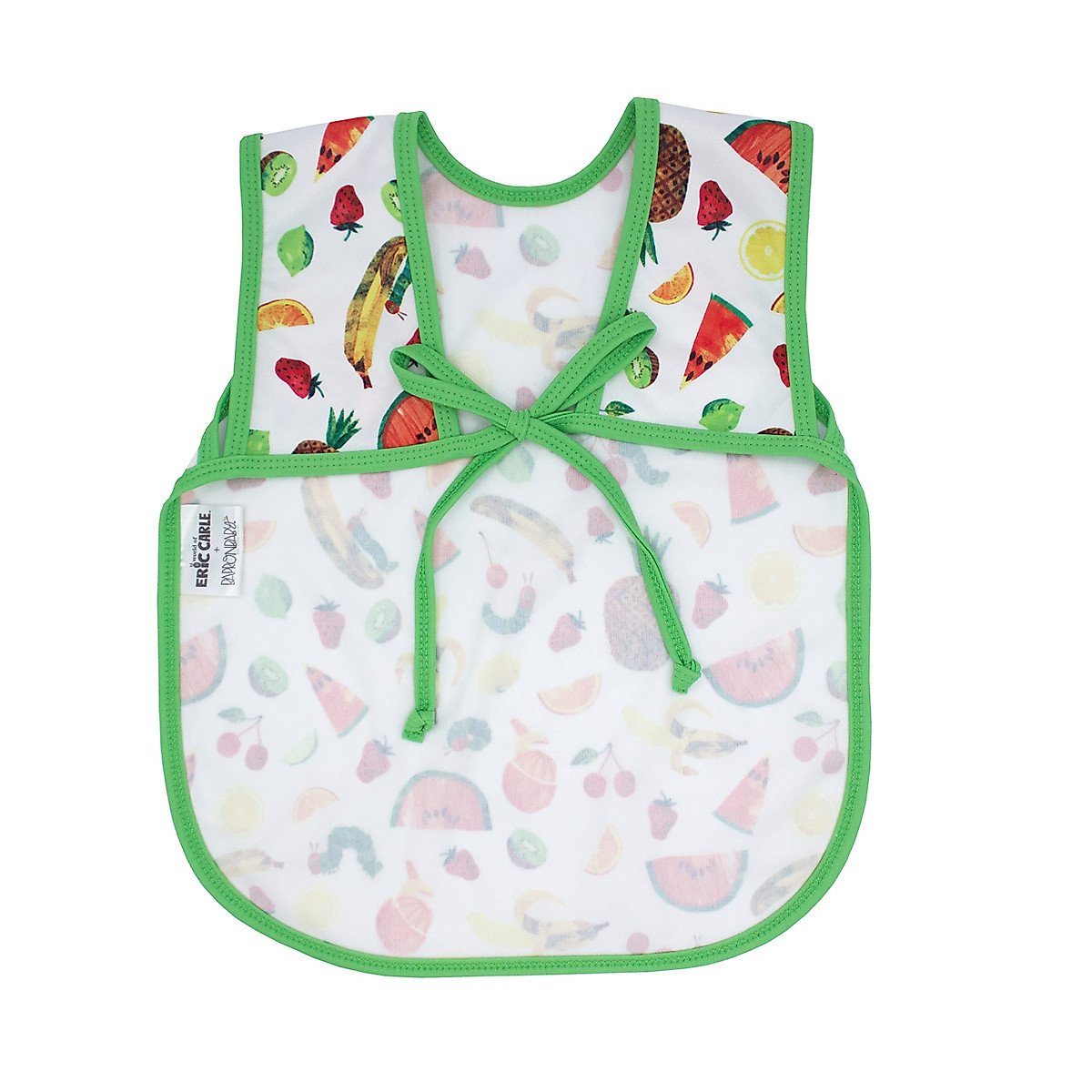 BapronBaby Eric Carle Tropical Fruit Bapron - No Neck Tie Safer Bib for Baby & Toddler - Soft Waterproof Stain Resistant - Machine Washable - Sz Baby/Toddler 6m-3T