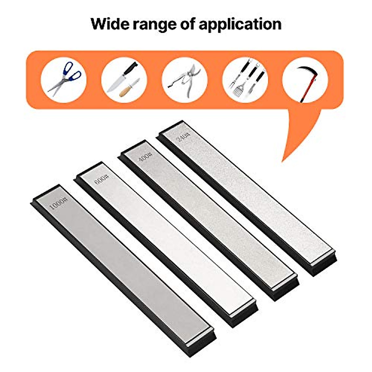 Diamond Sharpening Plate Set 4 PCS Grit 240/400/600/1000 Knife Sharpener Stone,Knife Sharpening Stone for Kitchen Knife Sharpener Professional Sharpening System-stone