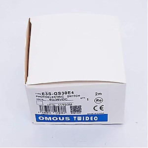 Twidec/30MM Induction Adjustable Indoor Wall Mounted Photoelectric Beam Sensor Slot Type 3wire NPN NO photoelectric Sensor Switch 2m line Cable E3S-GS30E4