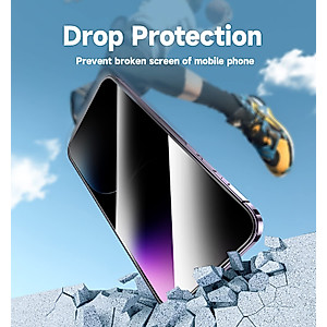 MAGIC JOHN 2 Pack for iPhone 14 Pro Max 6.7 inch Privacy Glass Screen Protector, Auto Dust-Elimination Installation, Bubble Free, HD Clear, Easy Installation