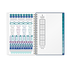 2023-2024 Blue Sky™ Inkwell Press Whirlwind Frosted Polypropylene Horizontal Weekly/Monthly Flex Academic Planning Calendar, 5" x 8", July 2023 to June 2024, 144271
