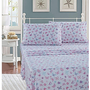 Home Collection Queen Size Comforter And Sheet Set Butterflies Birds Pink Blue Green New # Tree Butterfly