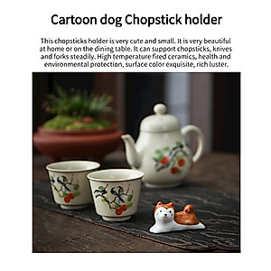 ABOING Japanese grocery animal series Cute cartoon dog Shiba Inu chopsticks stand decoration Exquisite and bright ceramics(10pcs)