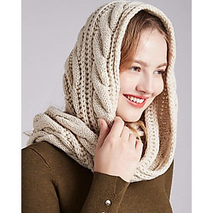 NEOSAN Womens Thick Ribbed Knit Winter Infinity Circle Loop Scarf Twist Khaki