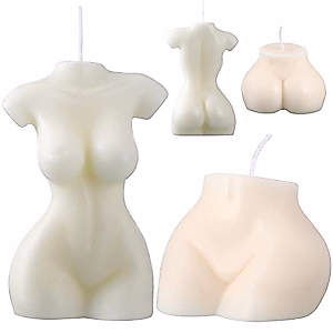 2 Pieces Body Soy Candles Torso Aesthetic Candle Bubble Candle Body Shaped Candles Female Body Candle Bottom Shaped Candles for Living Room Bedroom Bathroom Home Table Decoration (White)