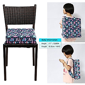 Zicac High Chair Portable Booster Seat Cushion Travel Dining Seat Pad for Toddler Kids Baby Infant Washable Thick Chair Seat Pads (Blue/Pink)