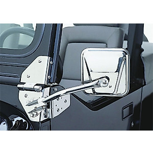 Rampage Factory Style Replacement Steel Mirror Kit | Pair, Black | 7617 | Fits 1955 - 1986 Jeep CJ