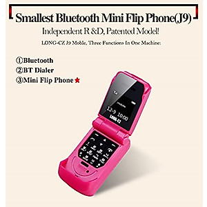 Long-CZ J9 World Mini Smallest Flip Mobile Phone Unlocked (Pink)