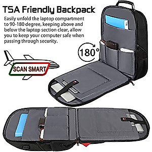 18.4 Inch Laptops Backpack, 55-60L Extra Large Travel Laptop Backpack with USB Charging Port, TSA Friendly Flight Approved and RFID Anti-Theft Pocket, Water Resistant Suiltable for Large Gaming Laptop