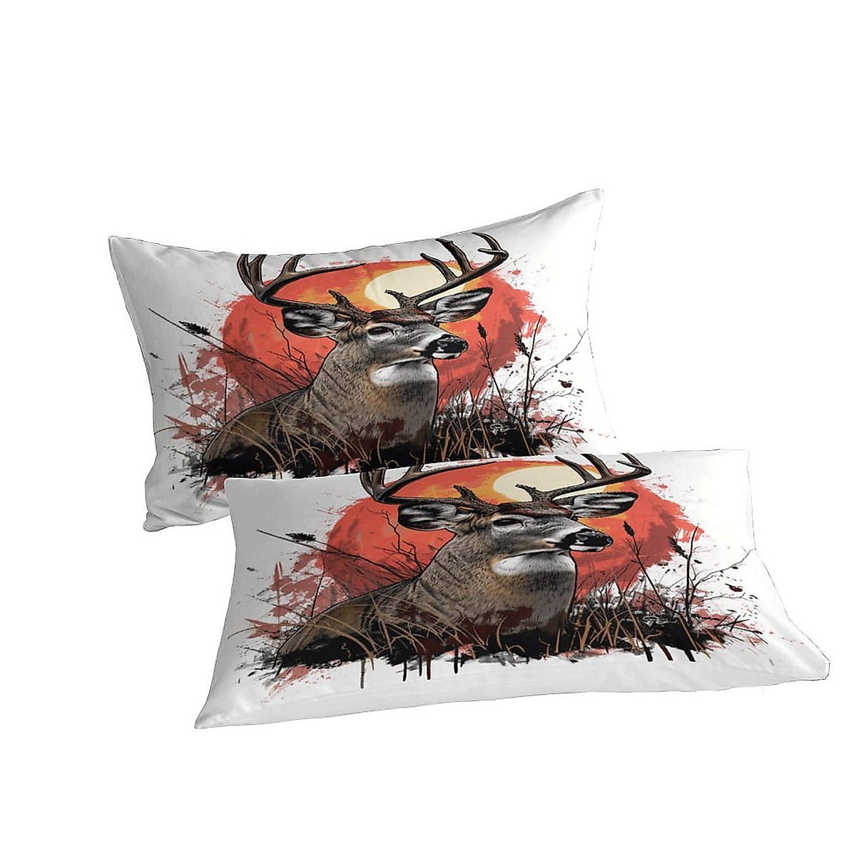 ERGTT Deer Comforter Covers Quilt Cover Duvet Cover for Boys Girls 3D Printed Animals Soft Microfiber Bedding Set with Zipper Closure with Pillow Cases 3 Pieces Queen（228x228cm）