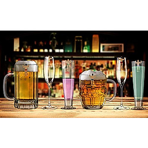 NPW Classic Themed Reusable Glass Drink Markers, 12 Count, Assorted