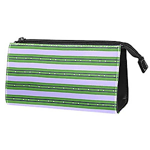 TBOUOBT Cosmetic Travel Bags, Makeup Case, Makeup Bag for Toiletries, green purple stripe