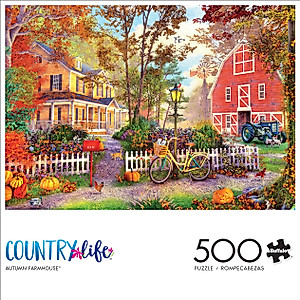 Buffalo Games - Country Life - Autumn Farmhouse - 500 Piece Jigsaw Puzzle
