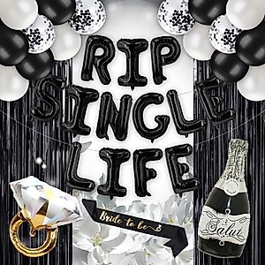 Bachelorette Decorations Naughty Bachelorette Party Favors Bridal Shower Decorations Rip Single Life Balloons Banner Decor Balloons Rose Gold Bachelorette Party Supplies